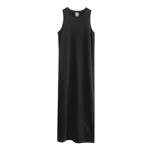 ZENZEE Cashmere Maxi Dress With Side Slits Onyx - Black