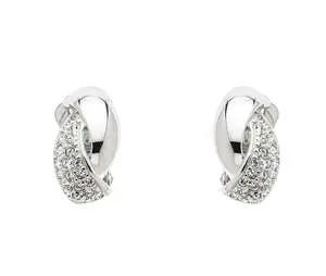 EMMA HOLLAND JEWELLERY Platinum Crystal Twist Clip Earrings - Silver