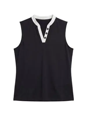 ALTRA VOLTA Polo Sleeveless Top - Black