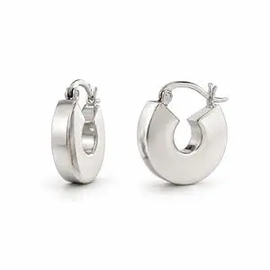 GOLD & HONEY Small Round Disc Hoop Earrings - Silver
