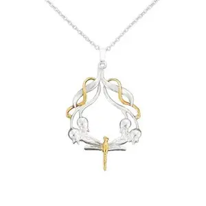 SIMON KEMP JEWELLERS Dragonfly And Rosehip Necklace In Eighteen Carat Gold And Sterling - Silver