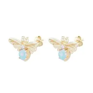 KAMARIA Opal Bee Stud Earrings - Green