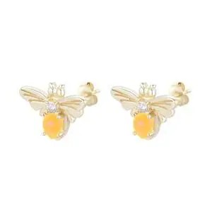 KAMARIA Opal Bee Stud Earrings - Orange