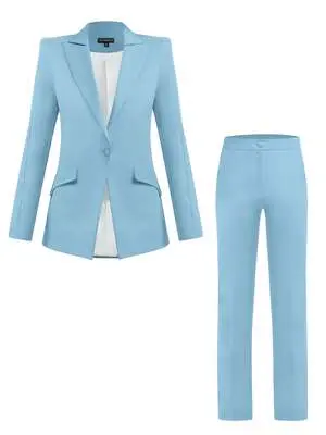 TIA DORRAINE Illusion Classic Tailored Suit, Light - Blue