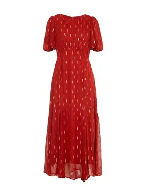 ROSE & NANCY Hazel Sparkle Tan Maxi Dress