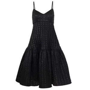 MIRIMALIST Puff Quilted Voluminous Midi Dress - Black