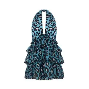 NUR KARAATA Bellano Leo Dress - Blue
