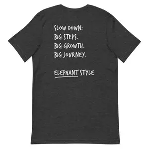 ANCHOR & CREW Heather Think Ocean Elephant Aspirations Cotton Embroidered T-shirt - Black