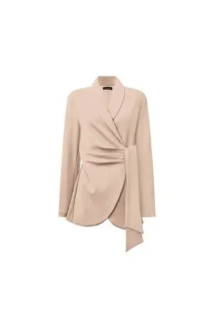JAMES LAKELAND Neutrals Cream Side Sash Blazer - White