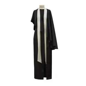 JULIA ALLERT Structured Satin Cape Dress With Contrast Scarf