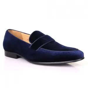 DAVID WEJ Alfred Velvet Loafers – Navy - Blue