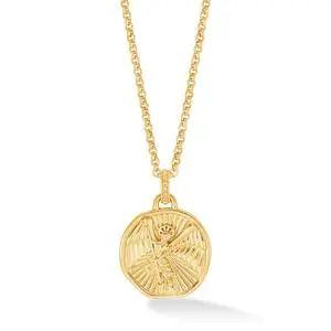 DOWER & HALL St. Michael Talisman Necklace In Vermeil - Gold