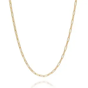 NELLOU JEWELLERY Baby Paperclip Necklace Plated Sterling Silver - Gold