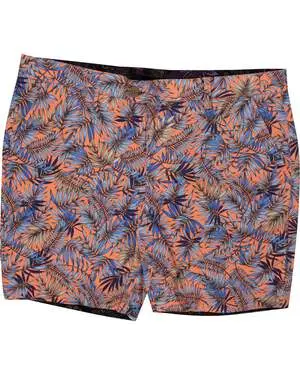 LORDS OF HARLECH John Flat Front Printed Shorts - Orange/blue