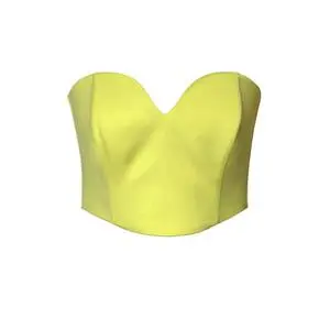 AGGI BY HALEWSKI Lara Wild Lime Crop Corset - Yellow