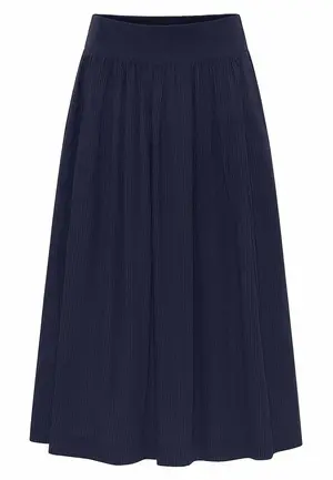 GROBUND Mette Skirt The Long One In Navy Corduroy - Blue