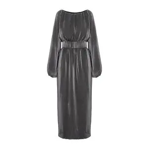 SILVIA SERBAN Dress In Patinated Pleated Voile