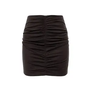 AGGI BY HALEWSKI Ruth Dark Chocolate Mini Skirt - Brown