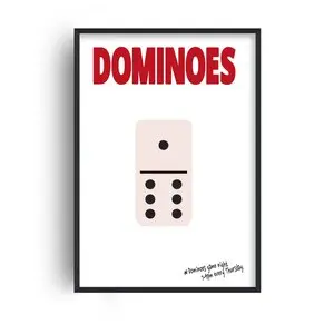 FANCLUB Red / Black Dominoes Retro Game Giclée Art Print A3 - Red/black