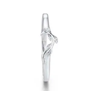 AZURA JEWELRY NEW YORK Rooted Hearts Ring White Gold Vermeil Male - Silver