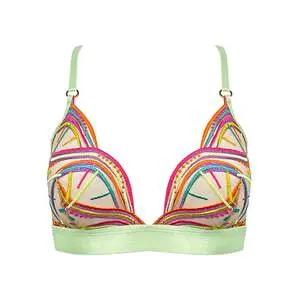 SOMEWHERE NEVER Disco Deco Triangle Bralette - Green
