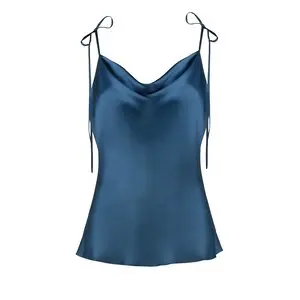 SASHA LA MER Uma Top, Color Deep Sea - Blue