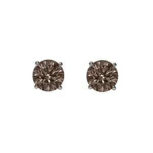 AUGUSTINE JEWELS Smoky Quartz Small Stud Earrings - Brown