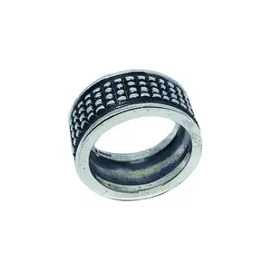TG-JEWELLERY BY TAMARA GERVASIO Silver / Black Crocodile Ring – Sterling Silver Oxide Finish - Silver/black