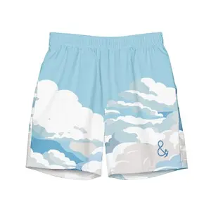 ANCHOR & CREW Cloud Thoughts Pattern Recycled Fabric Swim Shorts - Blue