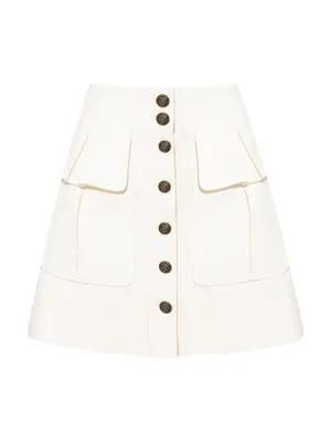 TIA DORRAINE Cargo Mini Skirt In Linen