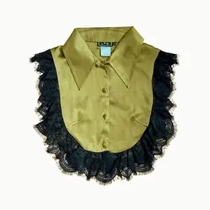 L2R THE LABEL Chartreuse Satin Amal Top - Green