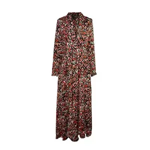 JENNAFER GRACE Sasha Leopard Minaret Dress - Black/red