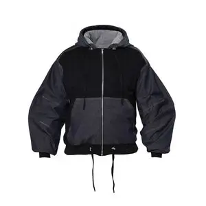 METAMORPHOZA S Bomber Jacket With Denim Panels - Blue