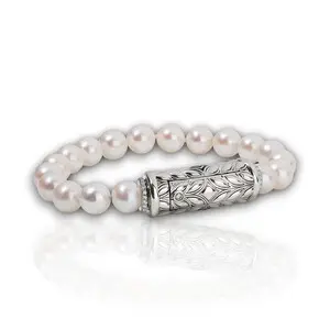 DANEILA LÉON Sterling Freshwater Pearls & Diamonds Strand Bracelet - Silver