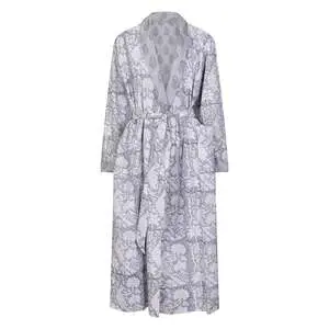 NOLOGO-CHIC Paisley Reversible Robe Cotton Charcoal - Grey