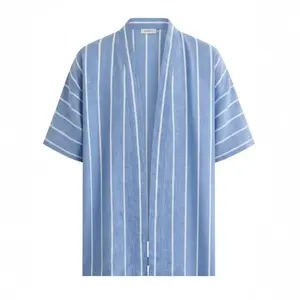 ORIGIN OF HEARTS Blue / White Valerie Nautical Stripe Kimono Shirt - Blue/white