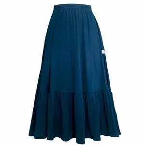 FROCK TALES Gathered Midi Skirt With Pockets - Blue