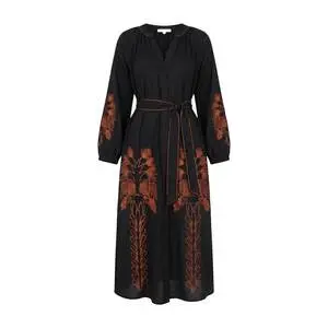 Adrift Clothing Robin Belted Dress In Inkwell