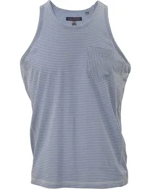 LORDS OF HARLECH Blue / White Tristan Tank Sky & White Stripe - Blue/white