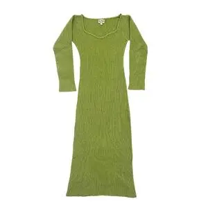 Pink Haley Erin Long Sleeves Knit Dress In Limerick - Green