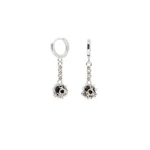 MHART Raw Sapphire Caged Earrings In Sterling Silver - Blue