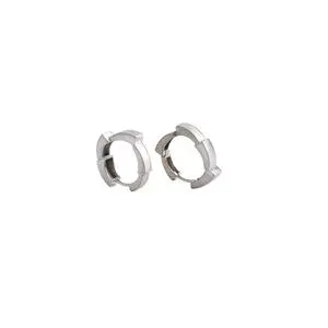 GUTTA DESIGN Big Rung Earring Rhodium Plated - Silver