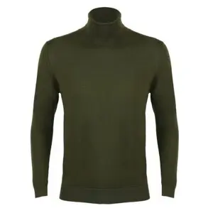 DAVID WEJ Dixon Light Wool Roll Neck Jumper - Green