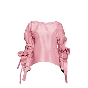 BIANCA POPP Ribbon Wrapped Blouse In Taffeta - Pink