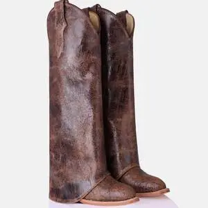 LORENA SARAVIA Brown / Black Cowboy Boot Rustic - Brown/black