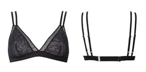 BOTT LINGERIE Wireless Lace Triangle Bralette La Teuf Shadow - Black