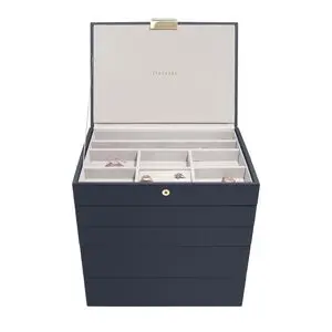 STACKERS Navy Pebble Classic Jewelry Box Set Of Five - Blue