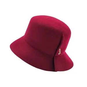 DORIA 1905 Bordeaux Wool Felt Rolling Cloche - Red