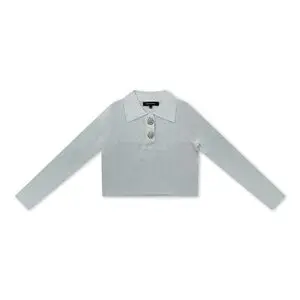 ROCH PEREL Blue / Silver Blue Knit Crystal Top