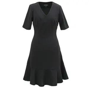 SMART AND JOY Minimalist Trapeze Jersey Dress - Black
